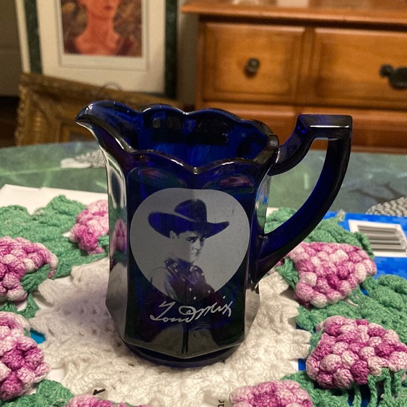 Art | Cobalt Blue Depression Era Tom Mix Commemorative Creamer | Poshmark